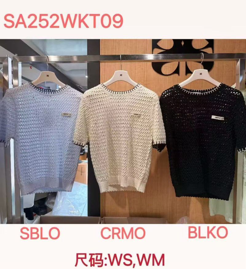 女款【WE ARE】韓國Satur針織短袖T恤SA252WKT09 – We are 日韓代購專家